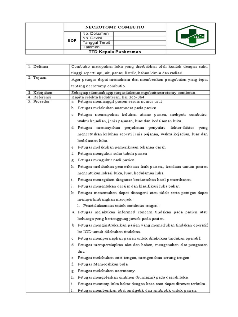 Prosedur Necrotomy Combutio | PDF | Sains & Matematika