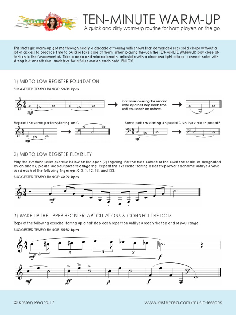 Ten-Minute Warm-Up: A Quick and Dirty Warm-Up Routine For Horn Players ...