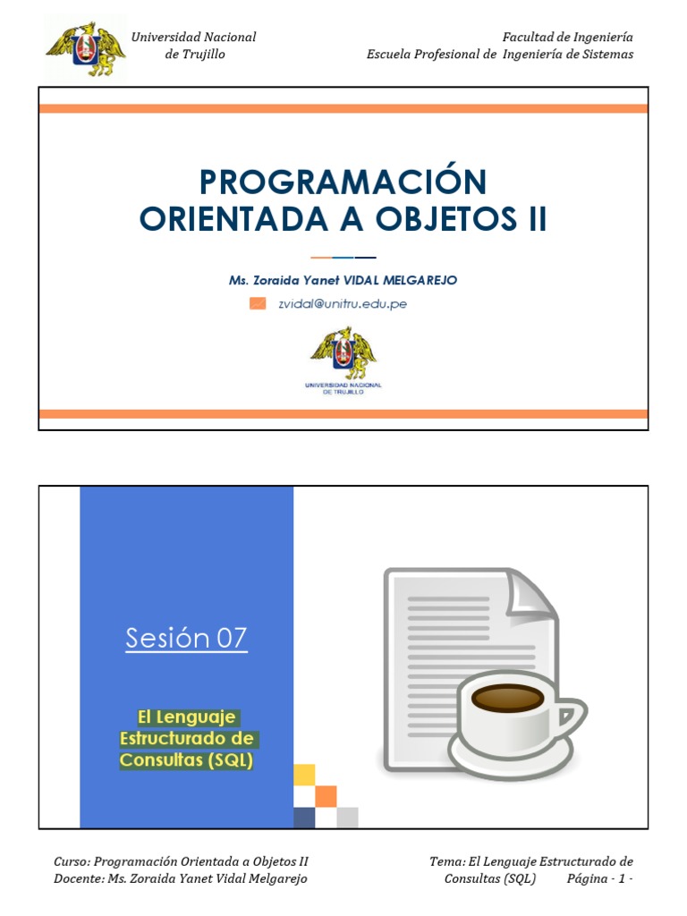 T07 Lenguaje Estructurado de Consultas - SQL | PDF | SQL | Bases de datos