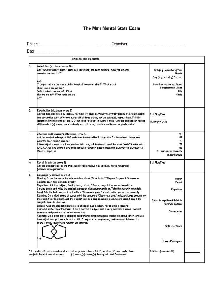 The Mini-Mental State Exam | PDF | Mental Processes | Neuroscience