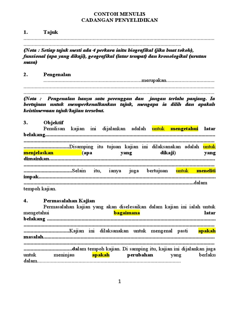 Contoh Menulis Cadangan Penyelidikan | PDF