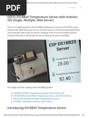 Esp32 Ds18b20 Temperature Sensor With Arduino Ide Single ESP8266