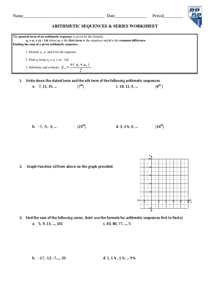 Arithmetic Series Worksheet