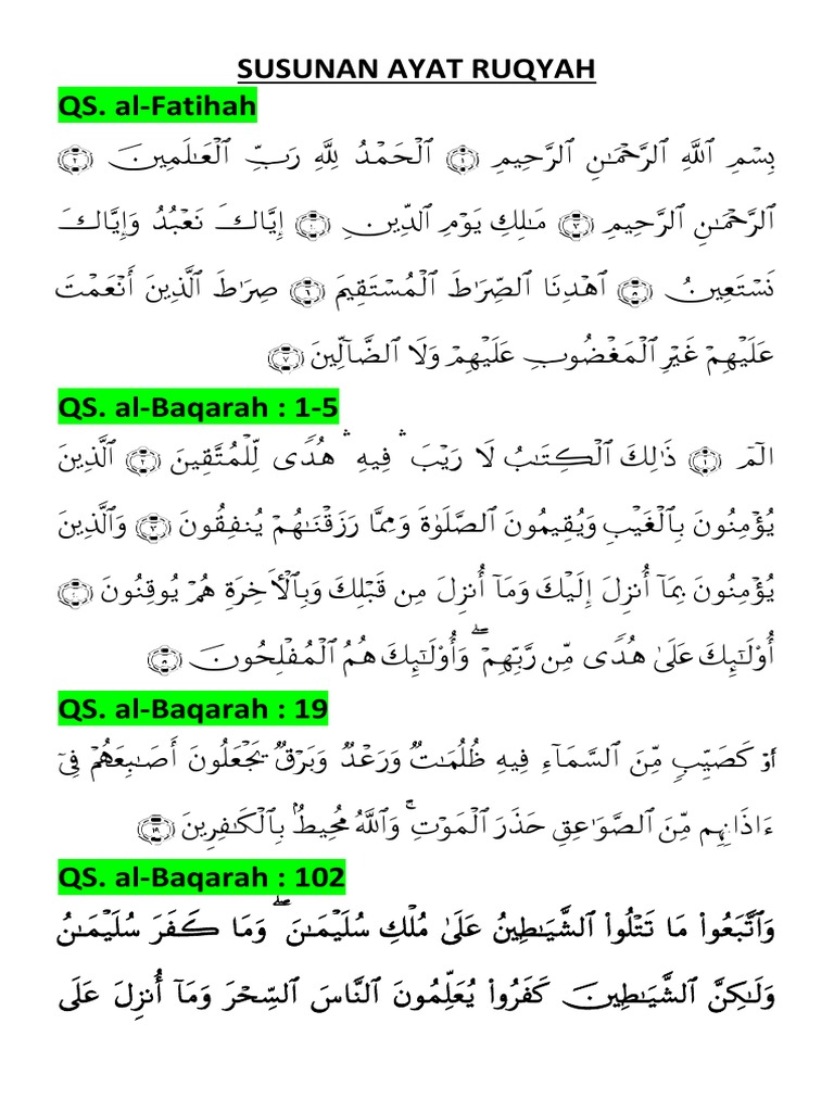 Ayat Ruqyah untuk Perlindungan | PDF | Islamic Ethics | Abrahamic Religions