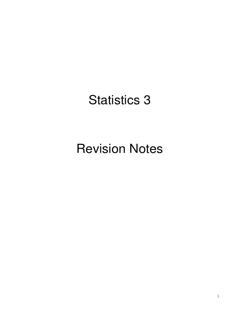 Maths Statistic S3 Notes | PDF | Bias Of An Estimator | Estimator