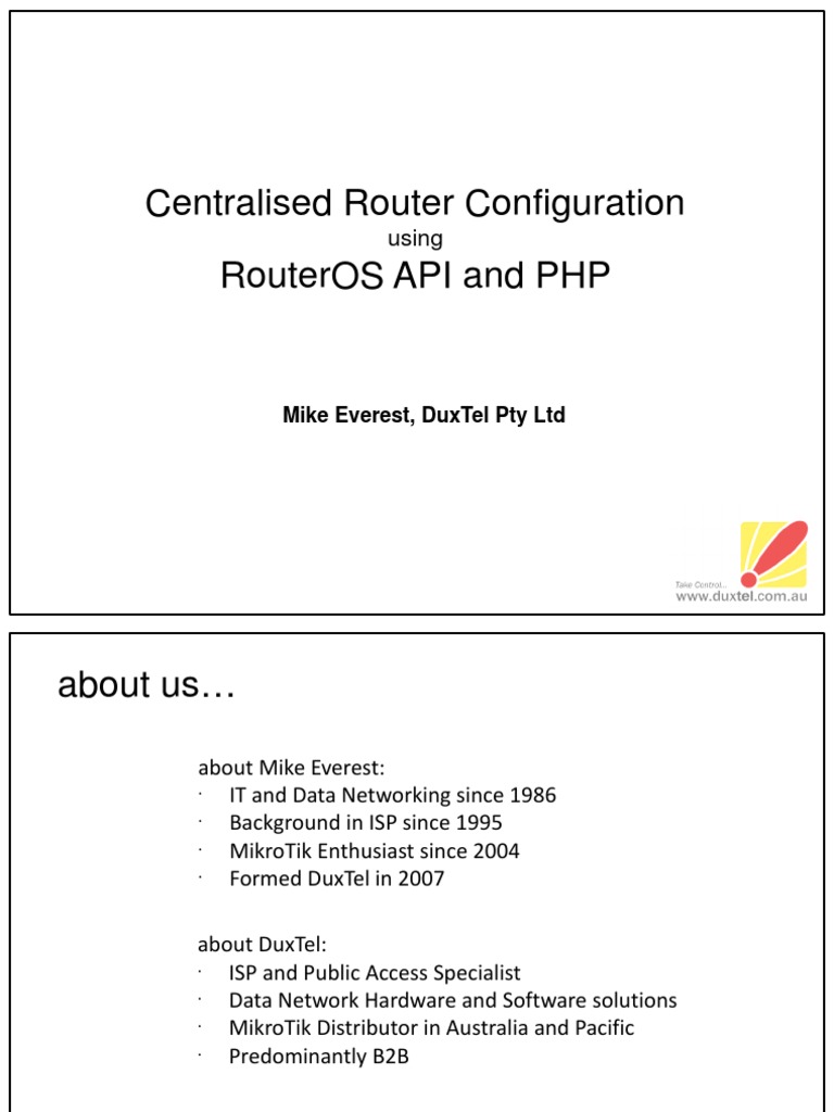 Centralised Router Configuration Routeros Api and PHP: Using | PDF | Router (Computing ...