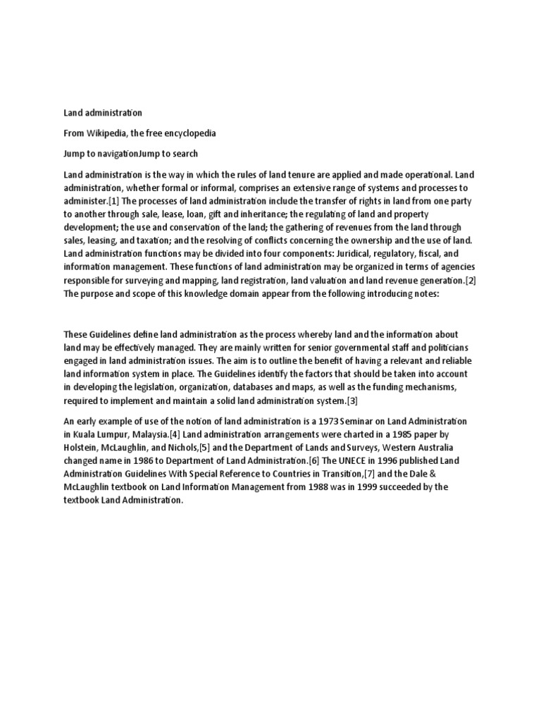Land Administration | PDF