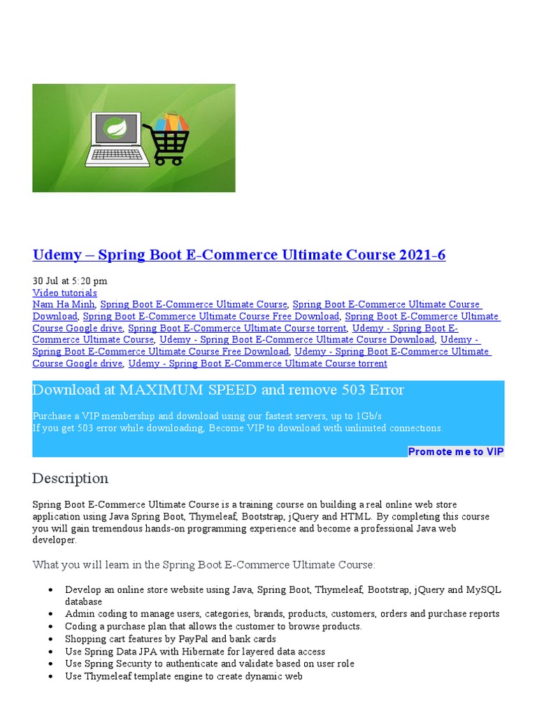 Udemy - Spring Boot E-Commerce Ultimate Course 2021-6: Download at ...