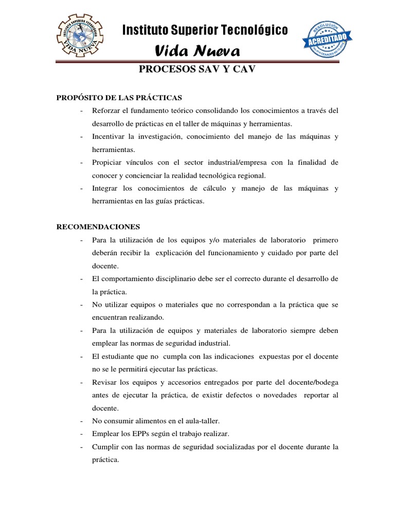 Procesos Sav y Cav (Guias) | PDF | Engranaje | Herramientas