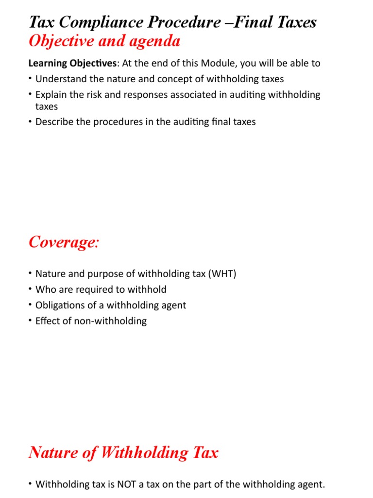 Mastering Withholding Taxes | PDF | Taxes | Government