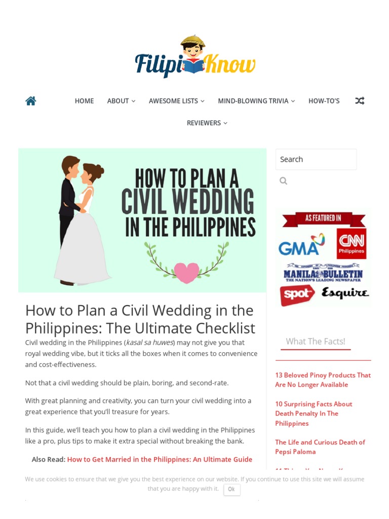 How To Plan A Civil Wedding in The Philippines - The Ultimate Checklist ...