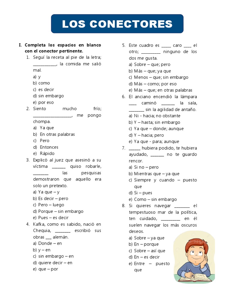 HOJA DE PRÁCTICA - Los Conectores | PDF