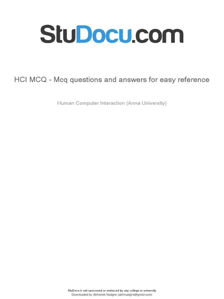 Hci MCQ MCQ Questions and Answers For Easy Reference | PDF | Graphical User Interfaces ...