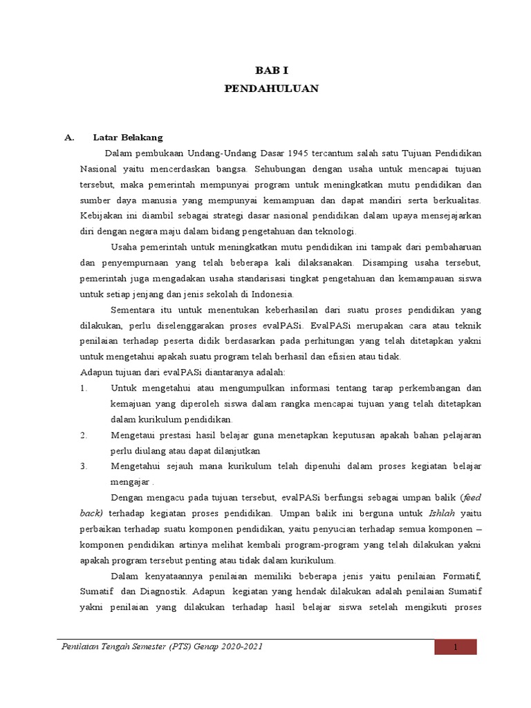 Program Kerja PTS Genap 2020 | PDF