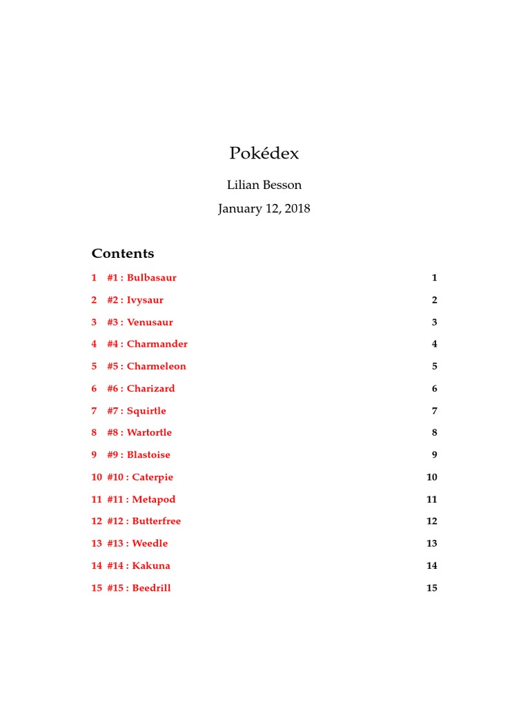 A Comprehensive Pokédex of the First 151 Pokémon | PDF | Pokémon