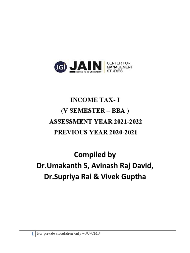 Module-1 - Introduction & Basic Tax Computation | PDF | Taxes | Tax ...