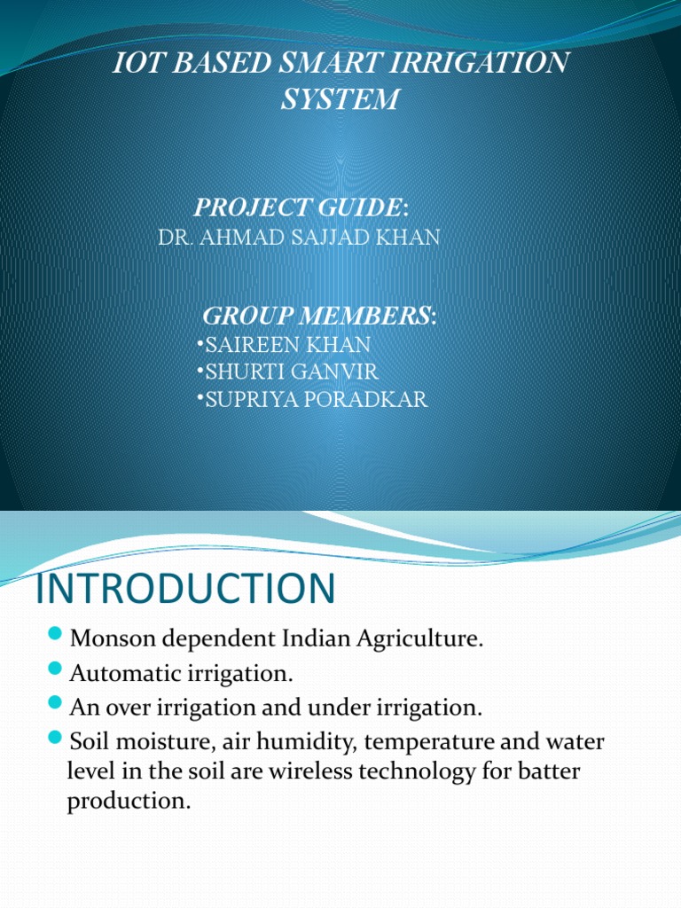 Iot Based Smart Irrigration System | PDF | Sensor | Soil