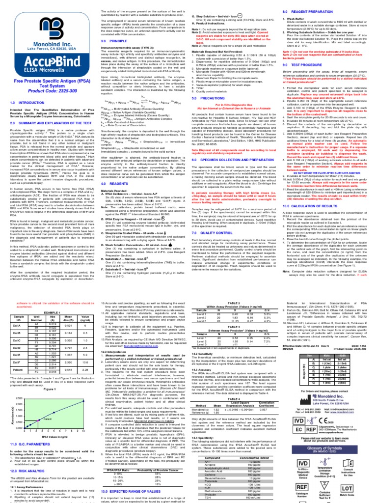2325-300 Free PSA AccuBind ELISA Rev 5 | PDF | Prostate Specific ...