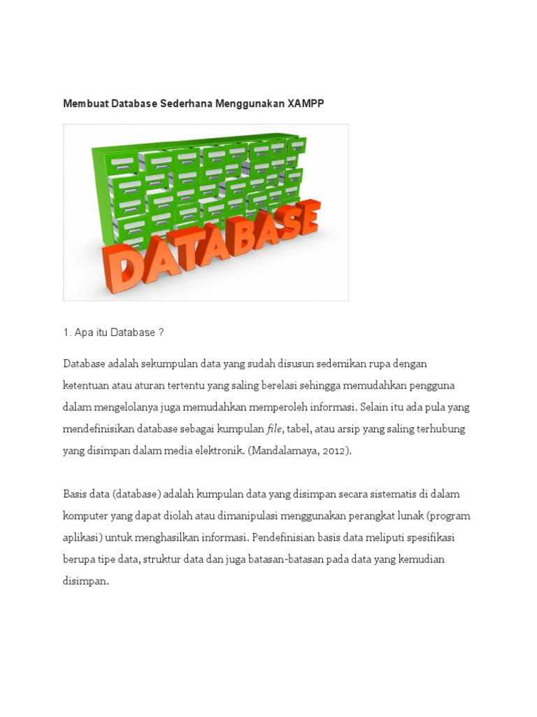 Membuat Database Sederhana Menggunakan XAMPP | PDF