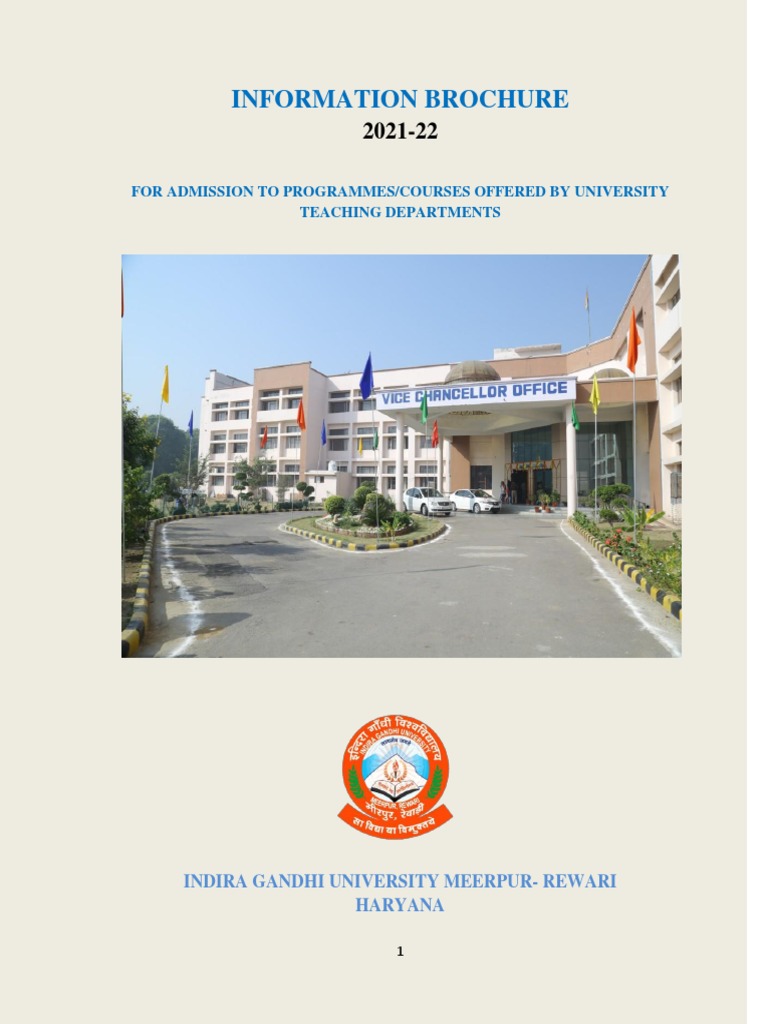 Information Brochure - 2021-22 For UTDs-1 | PDF | Teachers | University