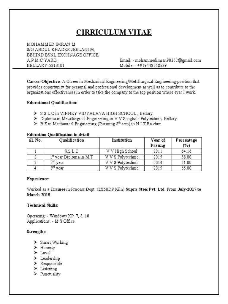 Imran CV Final | PDF