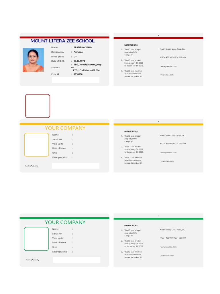 Blank Id Card Template | PDF