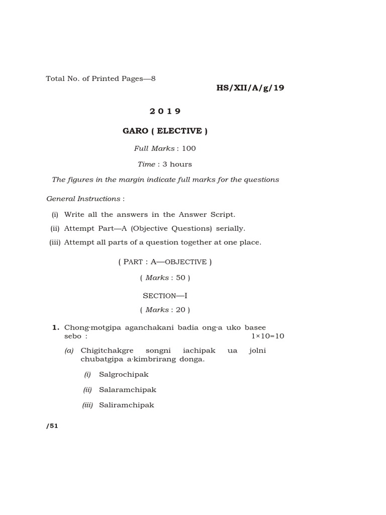 HS/XII/A/g/19 | PDF | Linguistic Typology | Grammatical Conjugation HS/XII/A/g/19 | PDF | Linguistic Typology | Grammatical Conjugation