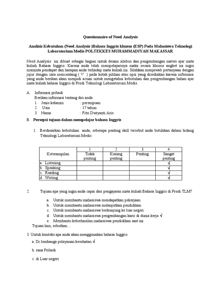 Assessing Learning Needs and Preferences | PDF