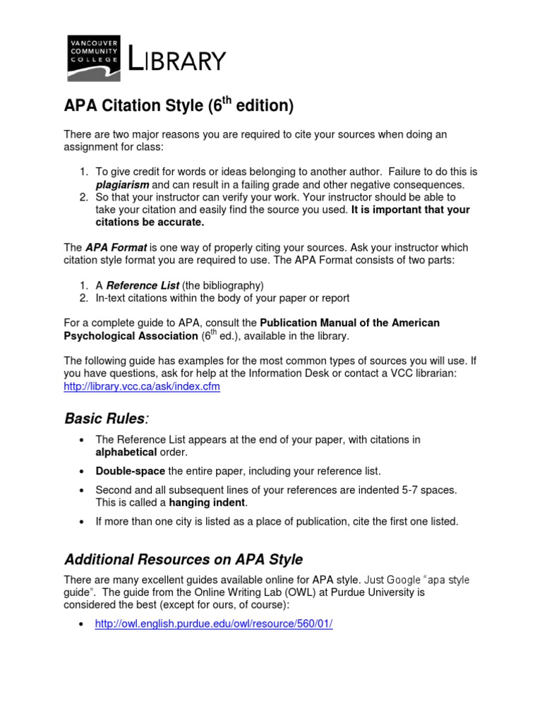 Citation References Apa Format Spacing