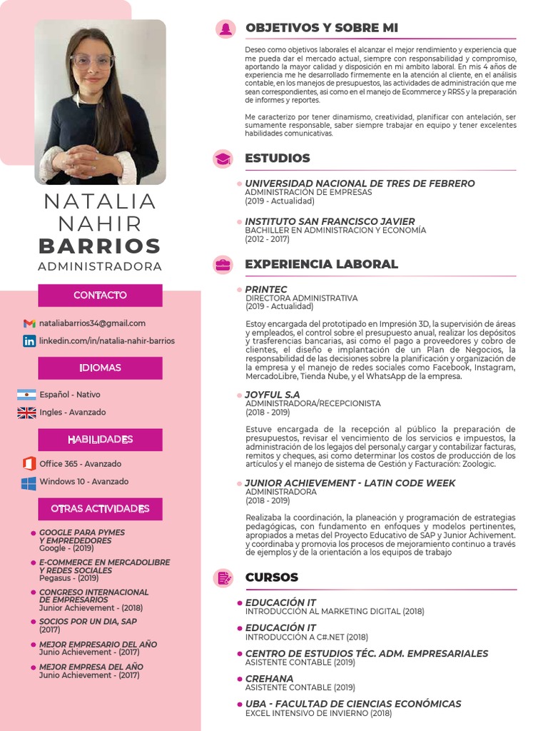 CV Natalia Barrios | PDF | Comercio electrónico | Business