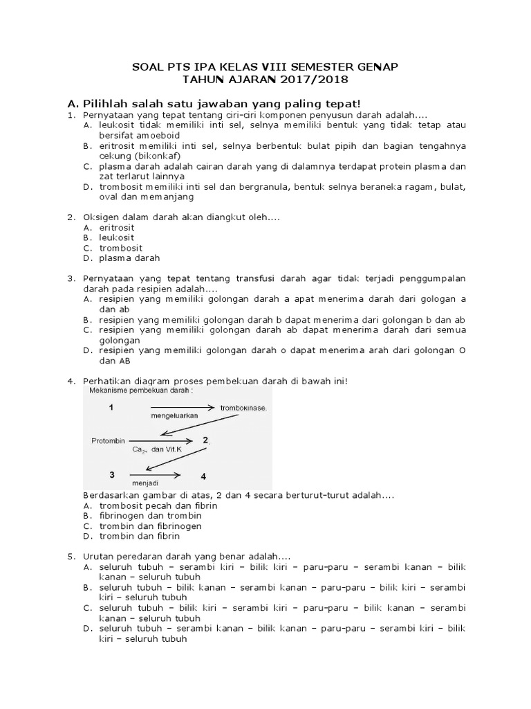 Soal PTS Ipa Kelas Viii Semester Genap | PDF