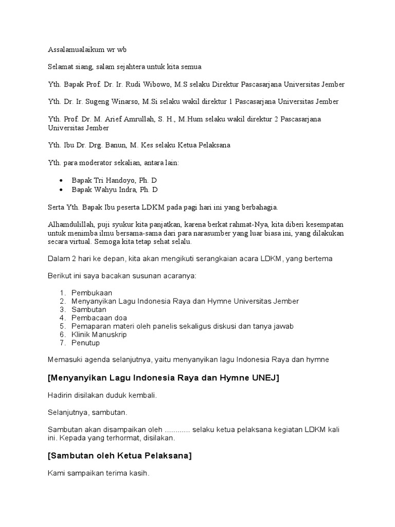 Contoh MC LDKM | PDF