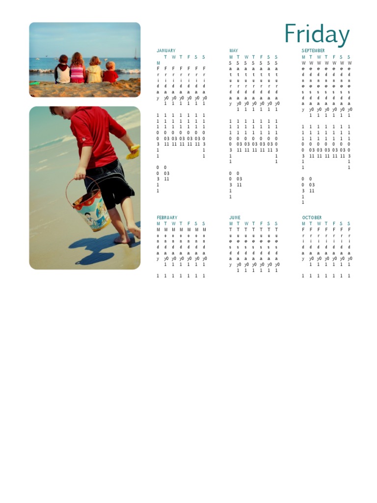 Friday: January M Twtfss MAY Mtwtfss September Mtwtfss | PDF