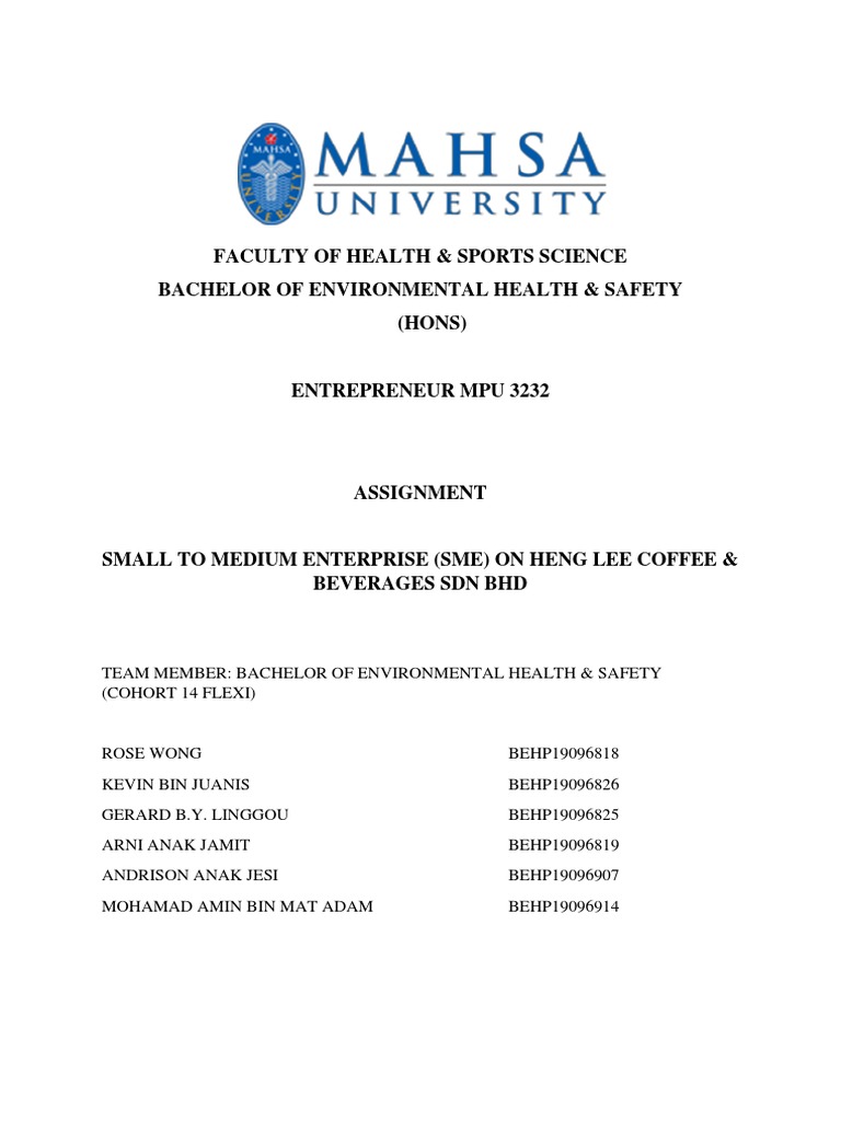Entrepreneurship C14 SME Assignment | PDF | Coffee | Entrepreneurship