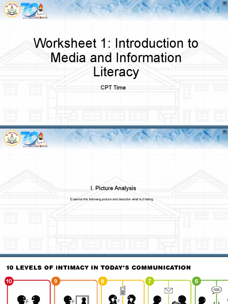 Worksheet 1 Introduction To Media and Information Literacy | PDF
