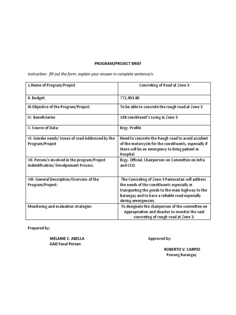 Concreting Project Brief for Zone 3 | PDF | Home & Garden | Science ...