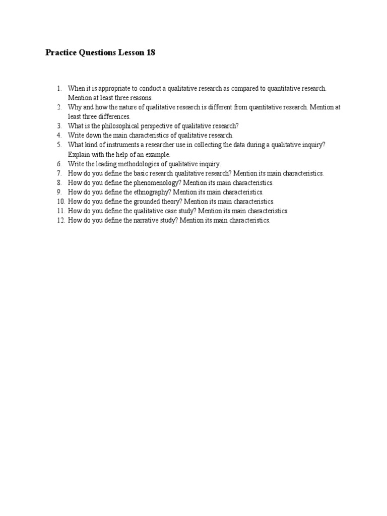 Lesson 18 Practice Questions | PDF