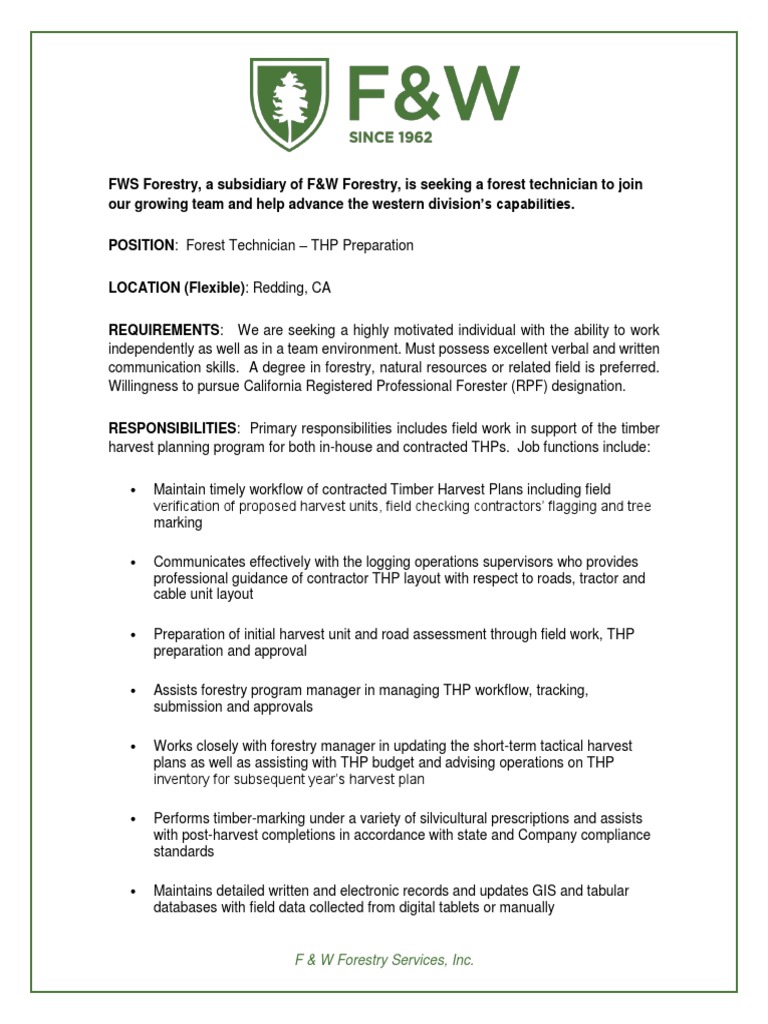 Forestry Jobs FWS Forestry 20.07.21 | PDF | Forestry
