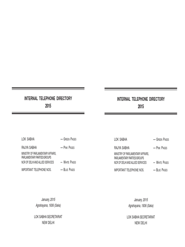 Lok Sabha Secretariat Telephone Directory | PDF | Government Of India ...