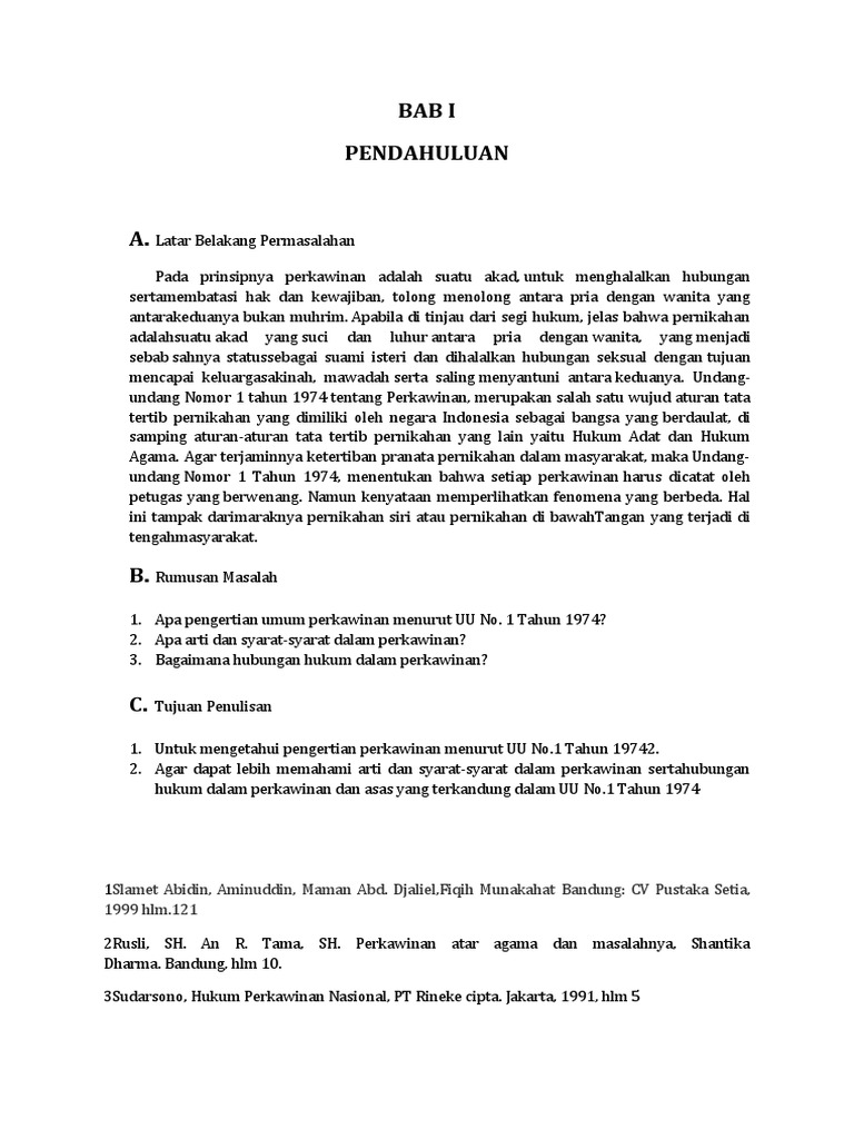 Bab I Pendahuluan: Slamet Abidin, Aminuddin, Maman Abd. Djaliel, Fiqih Munakahat Bandung: CV ...