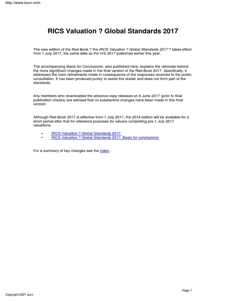 RICS Valuation ? Global Standards 2017 | PDF