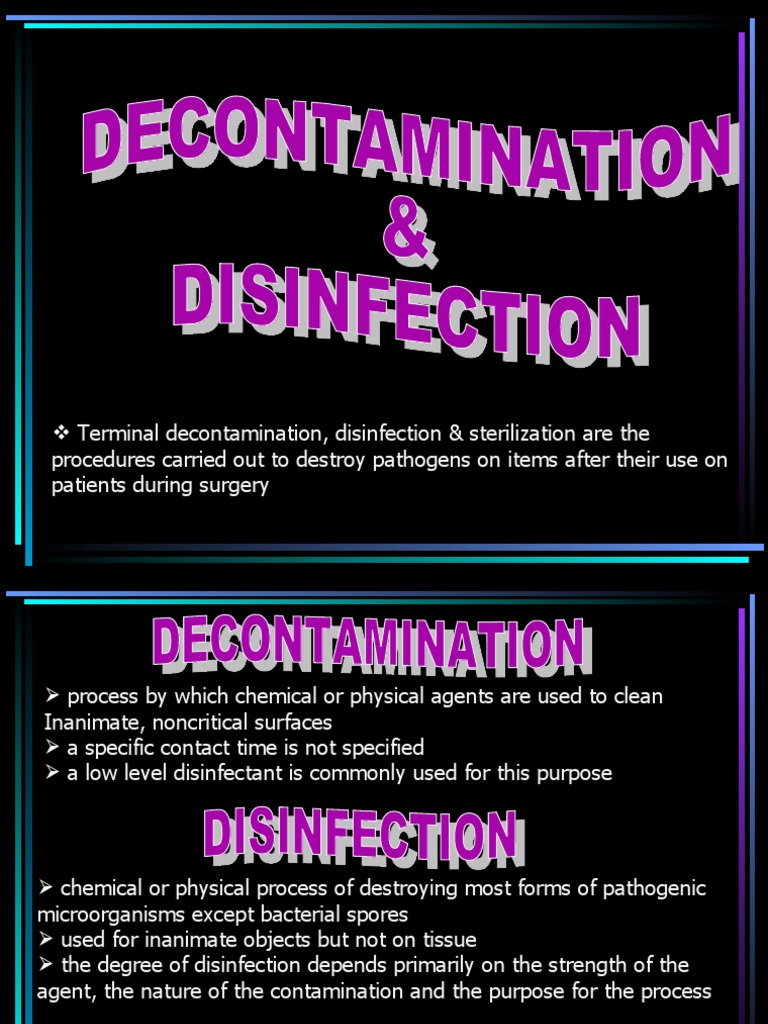 8 Decontamination Disinfection Sterilization | PDF | Disinfectant ...