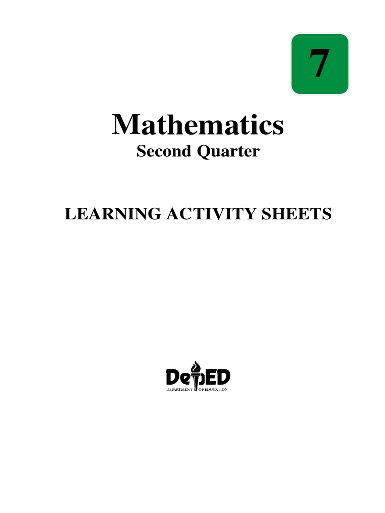 Grade 7 Q2 Mathematics LAS | PDF | Equations | Polynomial