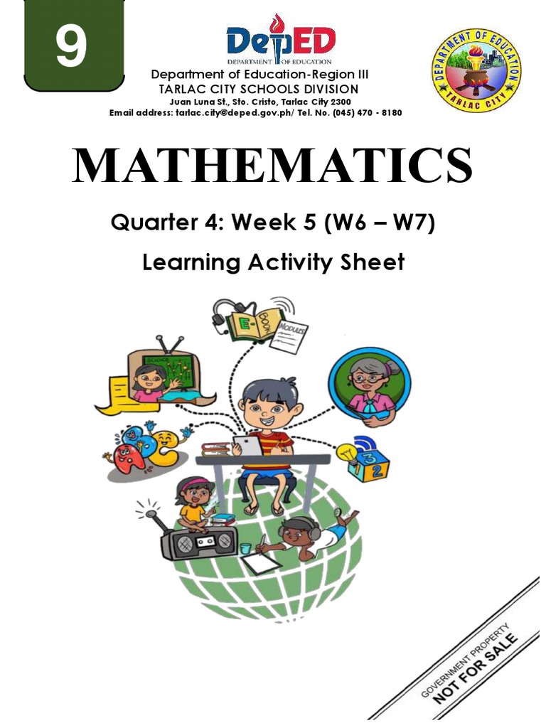 Mathematics: Quarter 4: Week 5 (W6 - W7) Learning Activity Sheet | PDF ...