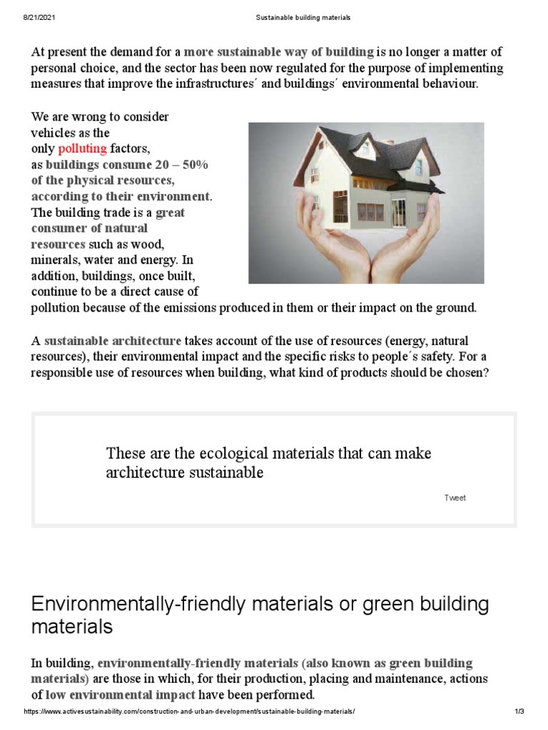 Sustainable Building Materials | PDF | Green Building | Sustainability