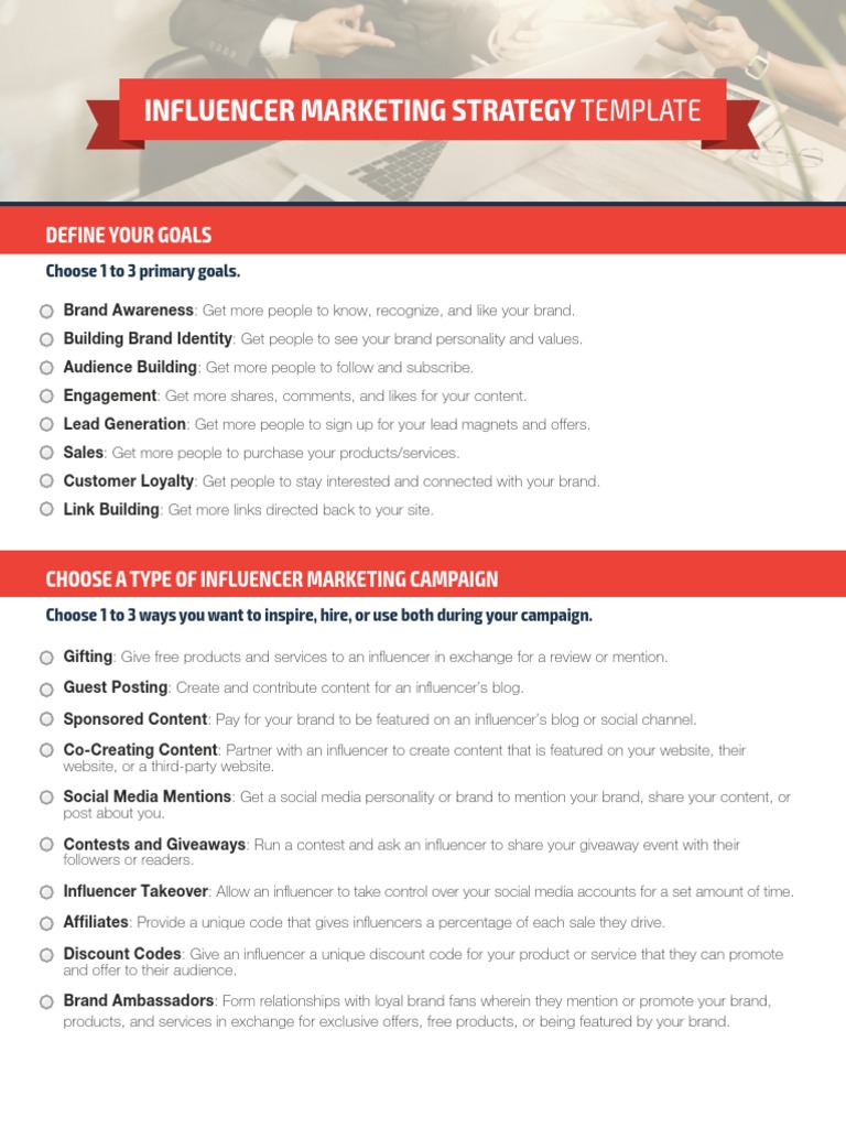 Interactive Influencer Marketing Strategy Template | PDF | Brand ...