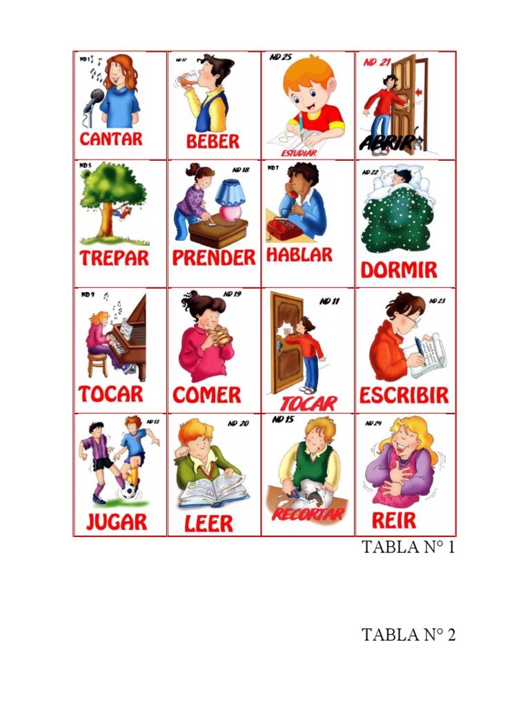 Loteria Verbos | PDF
