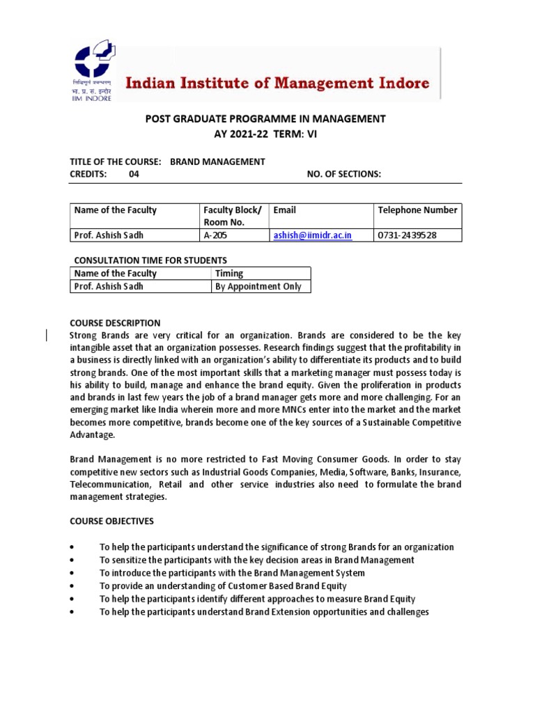 Brand Management: Understanding the Key Concepts and Strategies for Building Strong Brands | PDF ...