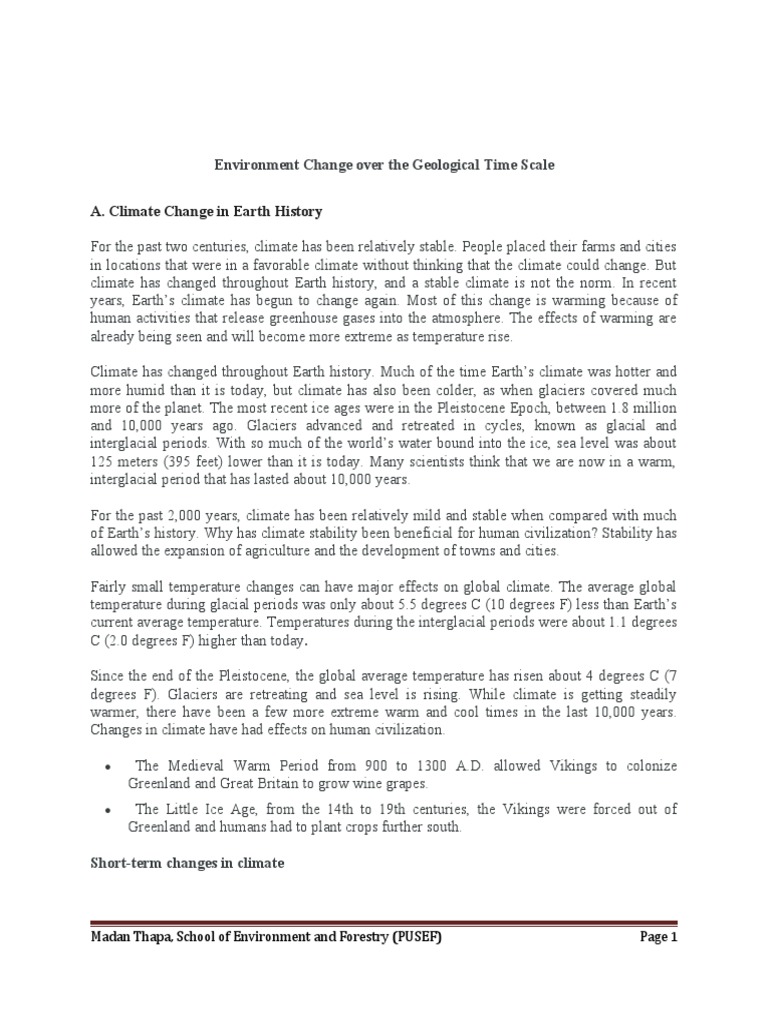 Environment Change Over The Geological Time Scale | PDF | Cretaceous ...