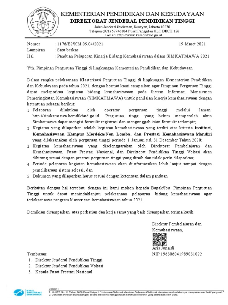 Pengantar Panduan Simkatmawa 2021 | PDF